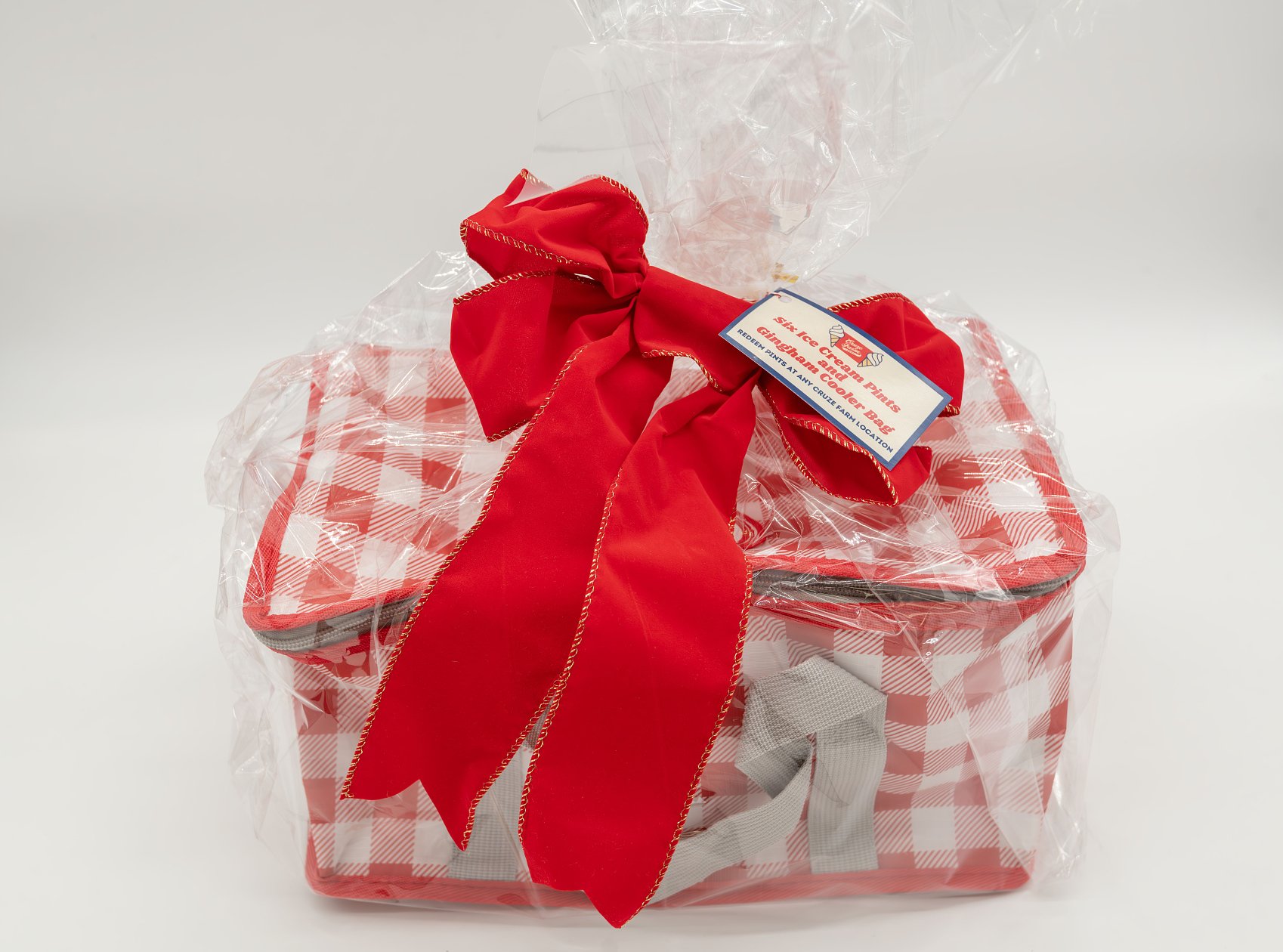 Gingham Ice Cream Cooler with Voucher for Six Ice Cream Pints