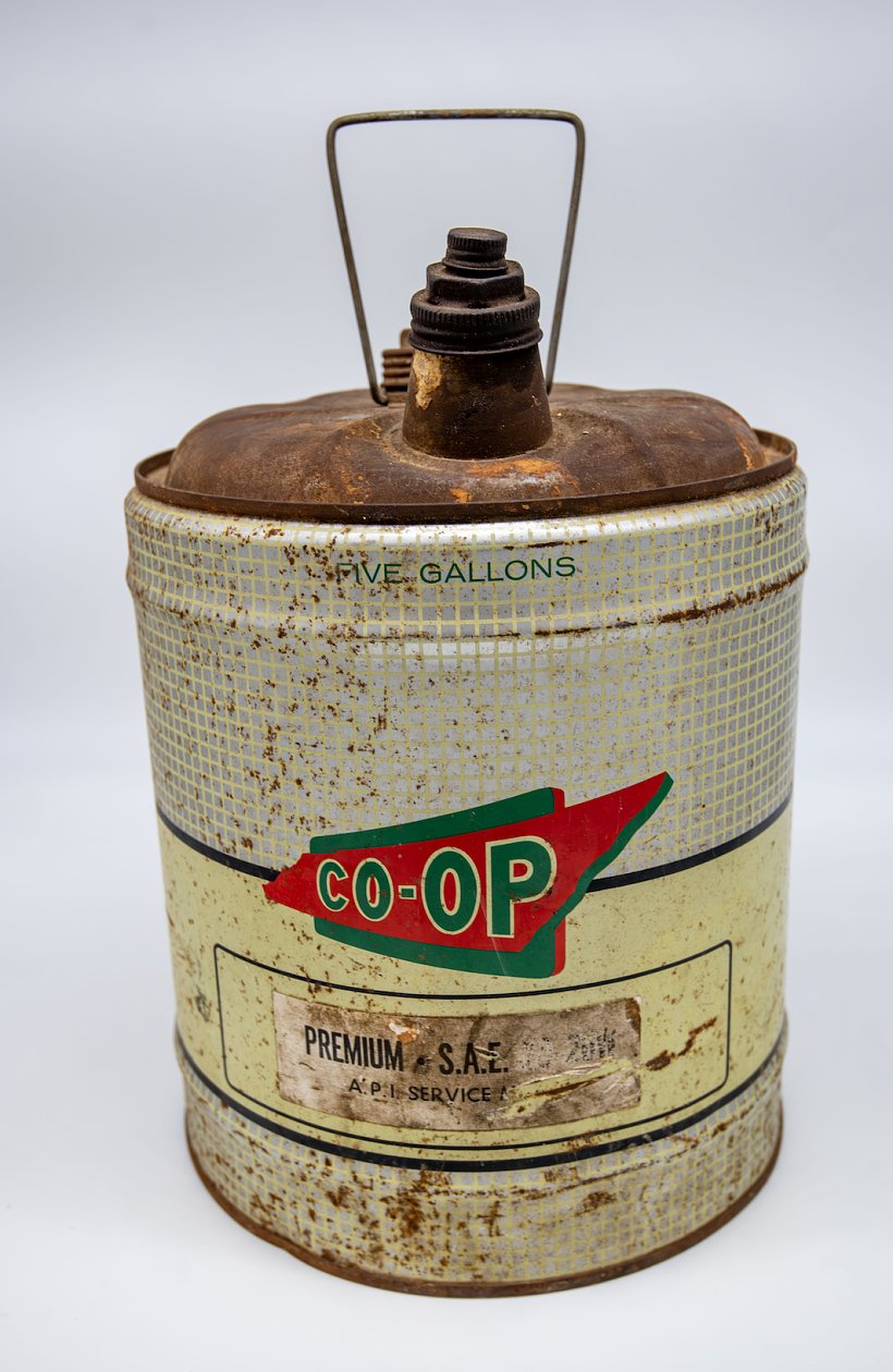 Antique Co-op 5 Gal Gas Tin