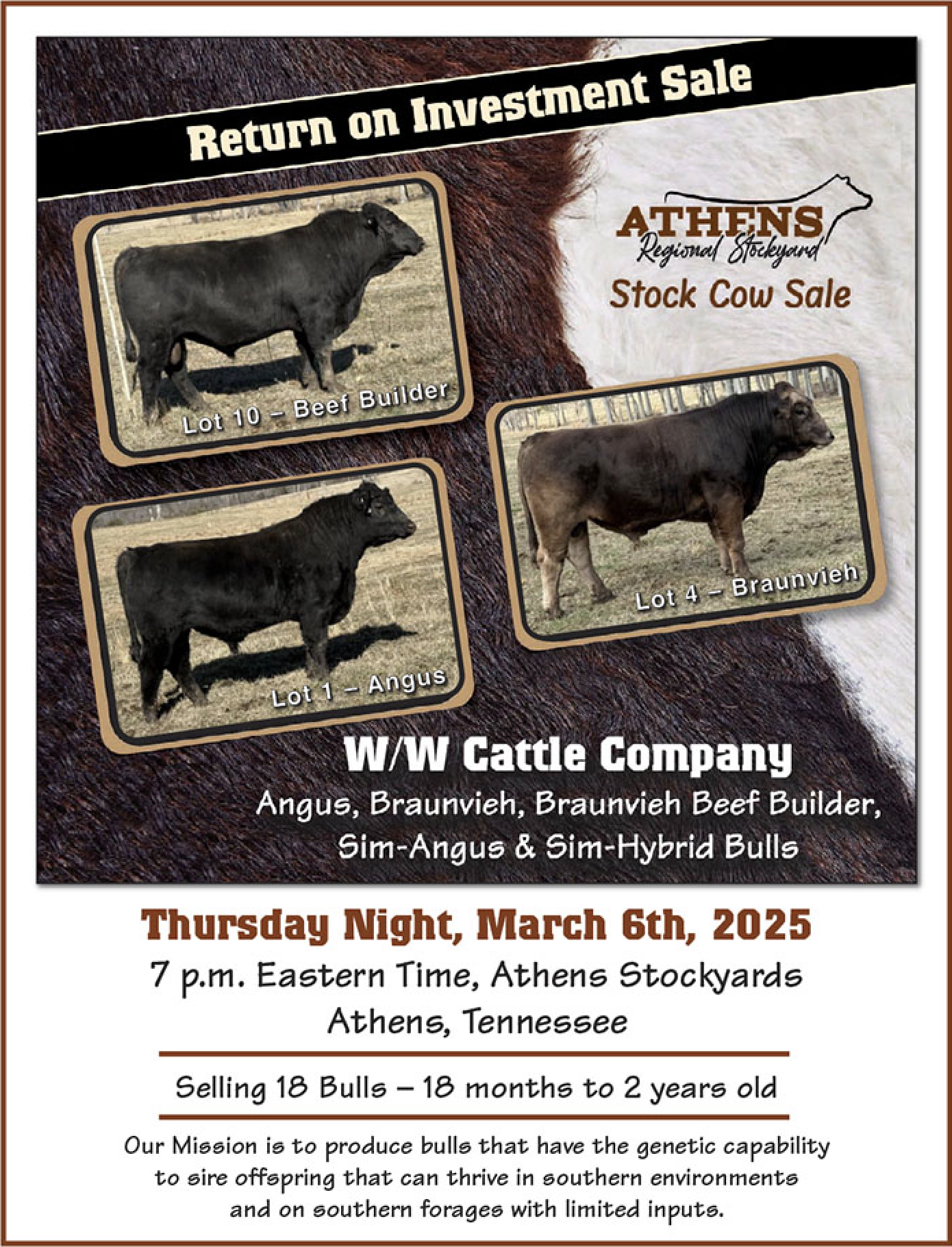 W/W Cattle Company Bull Sale
